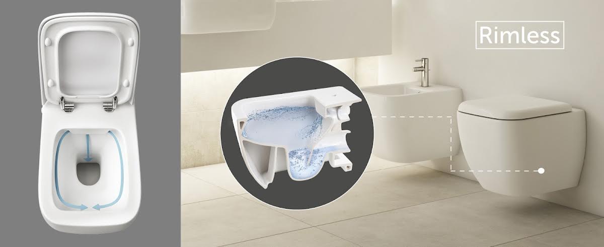 RAK Ceramics Resort Comfort Height Rimless Toilet & Seat RSTPAKMX