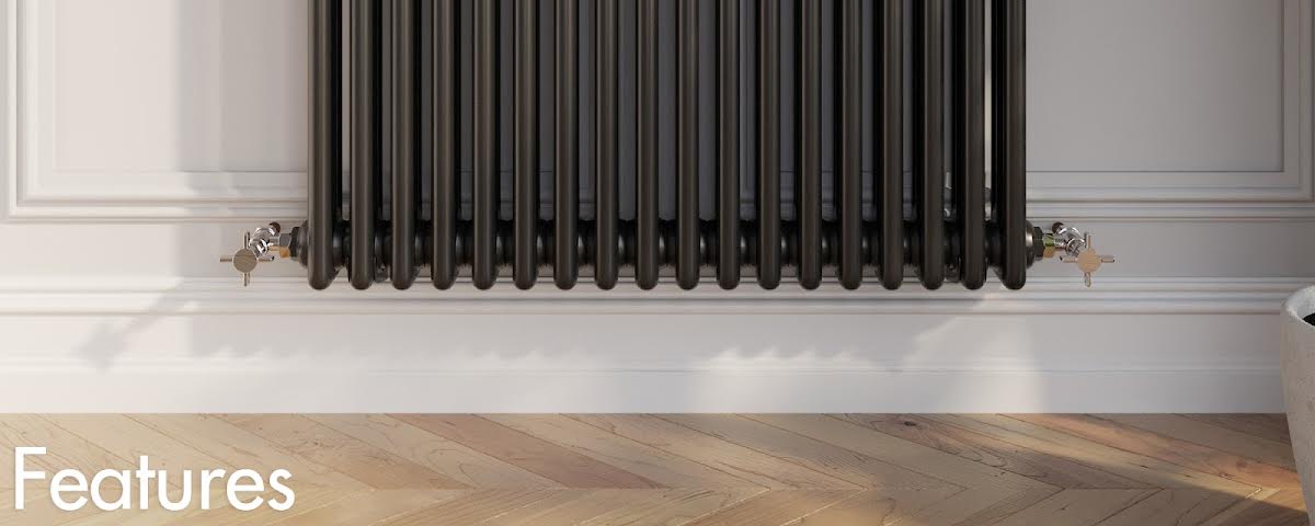 Park Lane Traditional Colosseum Triple Bar Column Radiator Black - 600 ...