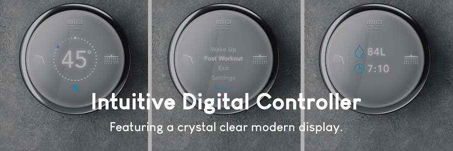 Mira Activate Digital Shower Twin Outlet Head Bathroom High Pressure ...