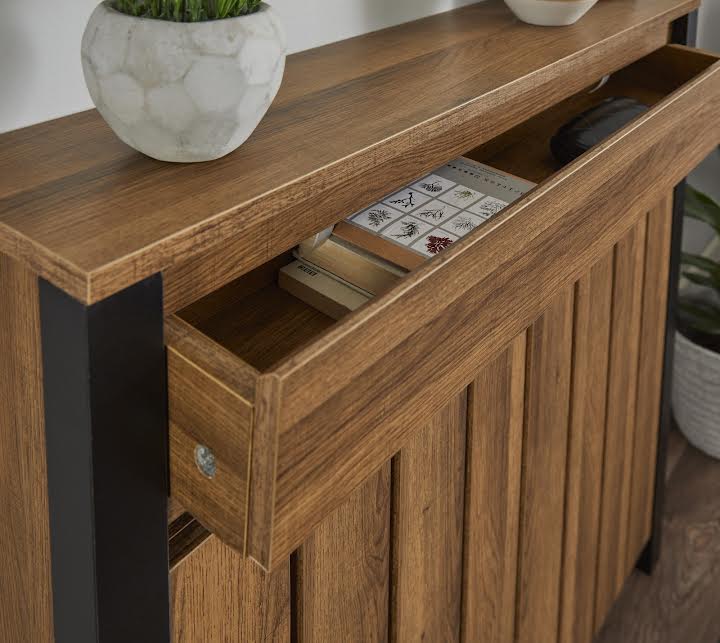 Vale Designs Wood Black Radiator Cover - Small with Drawer