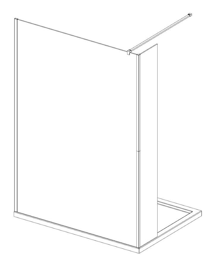 Diamond Wet Room Shower Screen 800mm - Swivel Return Chrome