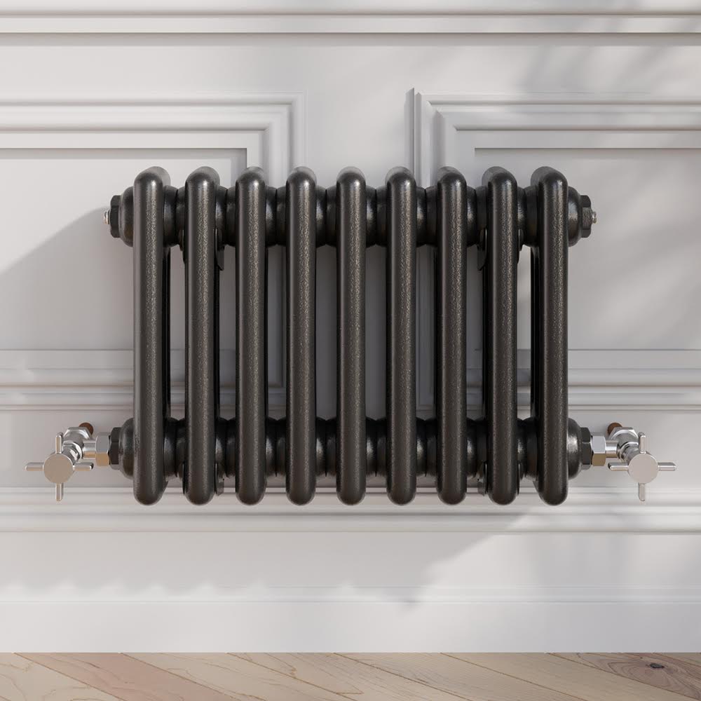 Park Lane Traditional Colosseum Triple Bar Column Radiator Black 300 x ...