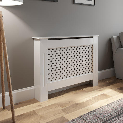 Radiator Cover Small - White Diamond Style