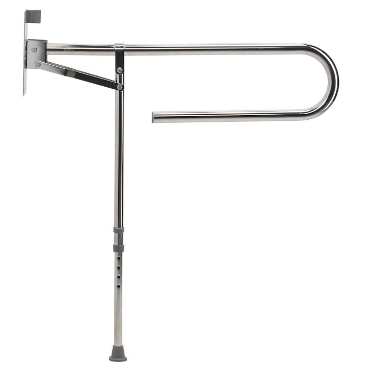 Croydex Stainless Steel Fold Away Hand Rail with Leg Chrome