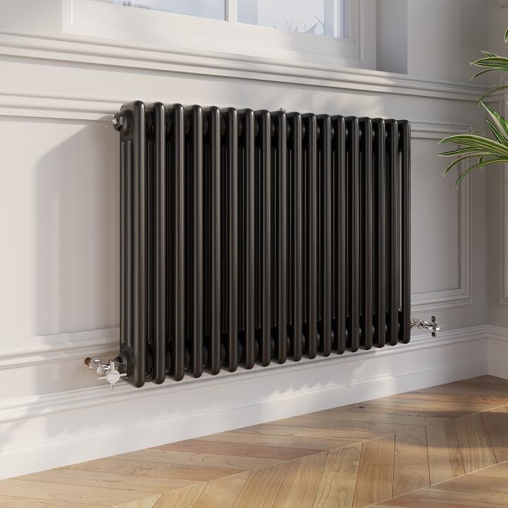 Park Lane Traditional Colosseum Triple Bar Column Radiator Black - 600 ...