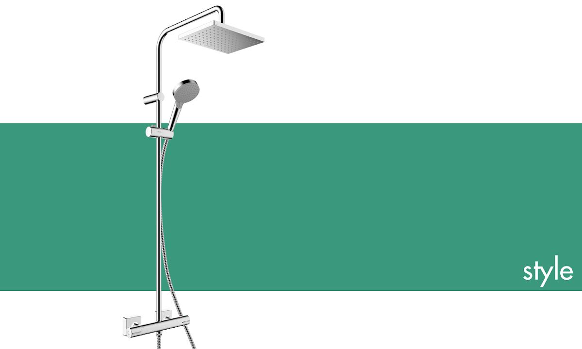 Hansgrohe Vernis Shape Thermostatic EcoSmart Mixer Shower - Square ...