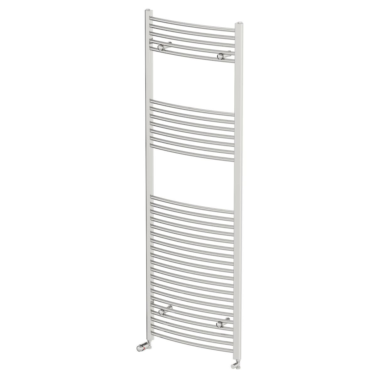 DuraTherm Curved Towel Radiator Chrome - 1800 x 600mm