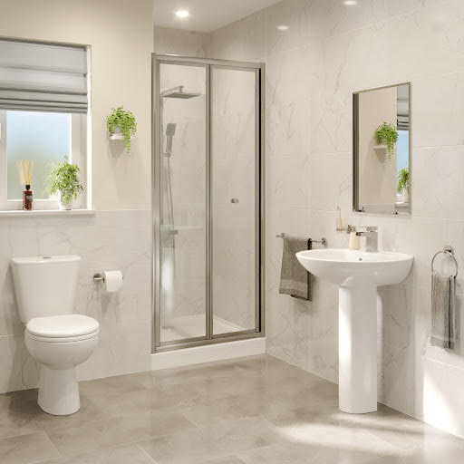 Hydrolux Bifold Shower Door 800mm with 800 x 800mm Raised Tray