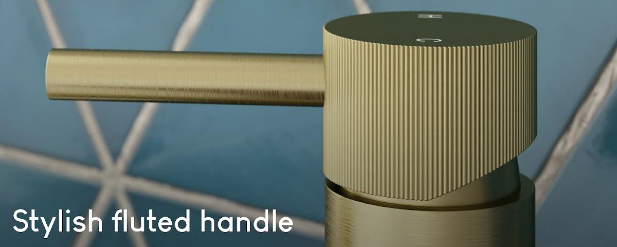 Merano Fluted Tall Basin Mixer Tap - Brushed Brass