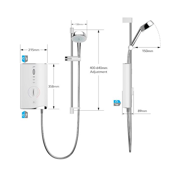 Mira Sport Max Airboost Electric Shower - 9.0kW White 1.1746.827