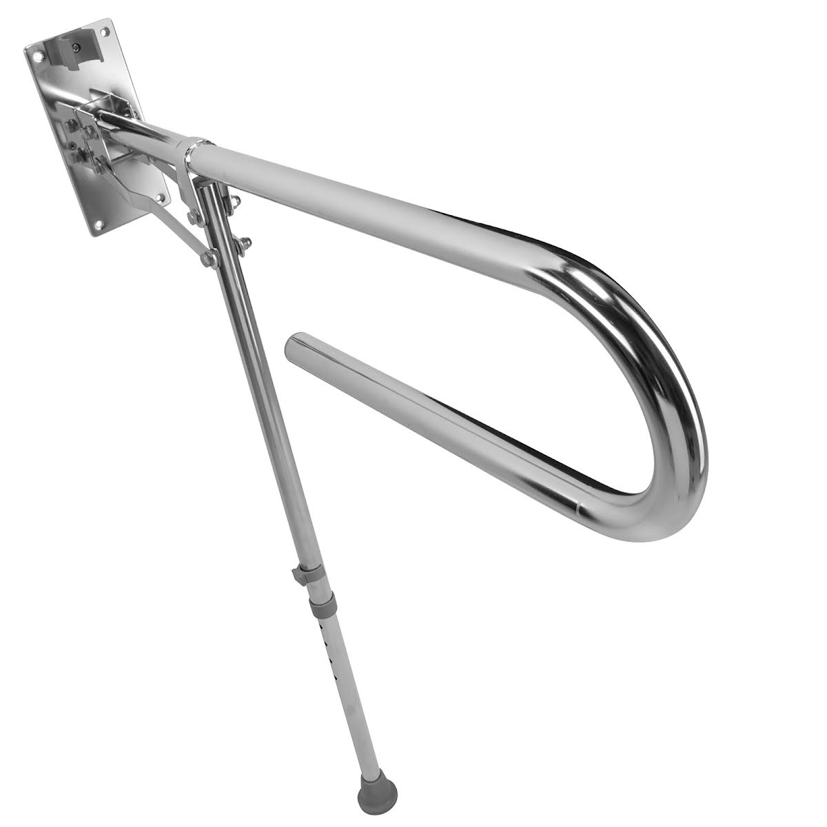 Croydex Stainless Steel Fold Away Hand Rail with Leg Chrome