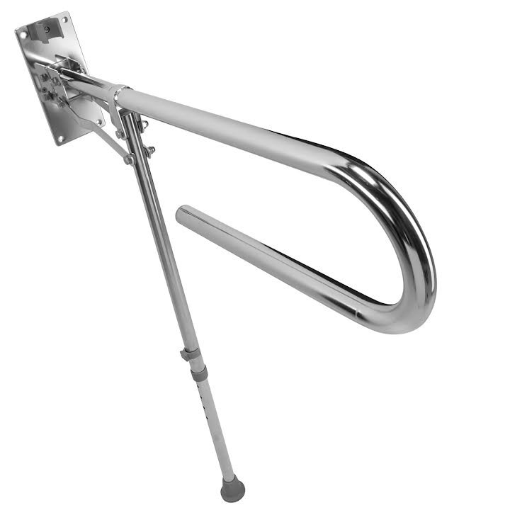 Croydex Stainless Steel Fold Away Hand Rail with Leg Chrome