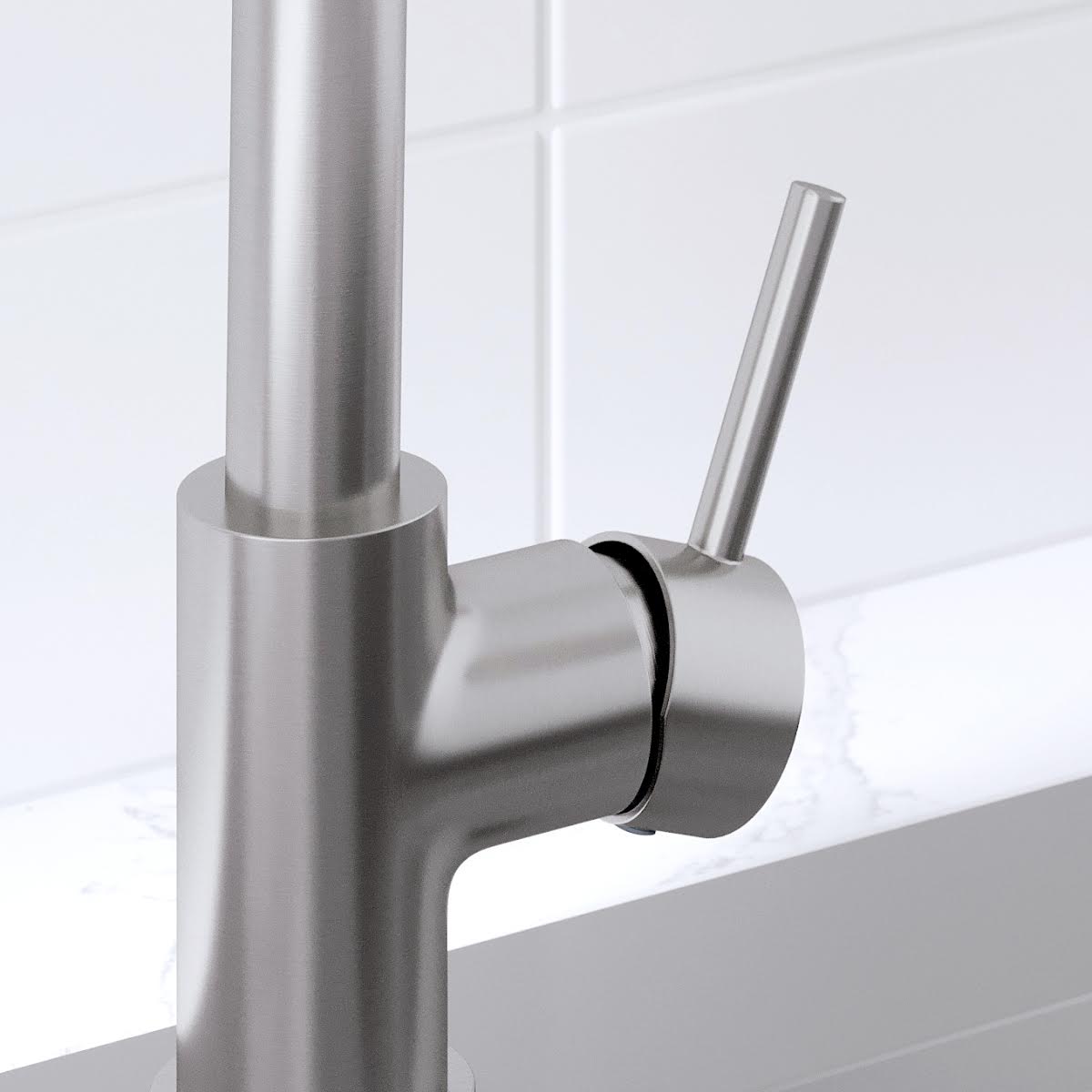 Sauber Baden Pull Out Kitchen Tap - Single Lever Brushed