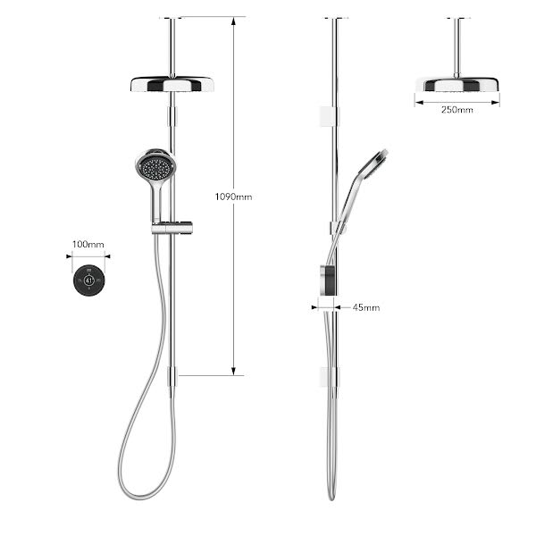 Mira Platinum Dual Ceiling Fed Wireless Digital - (HP/Combi)