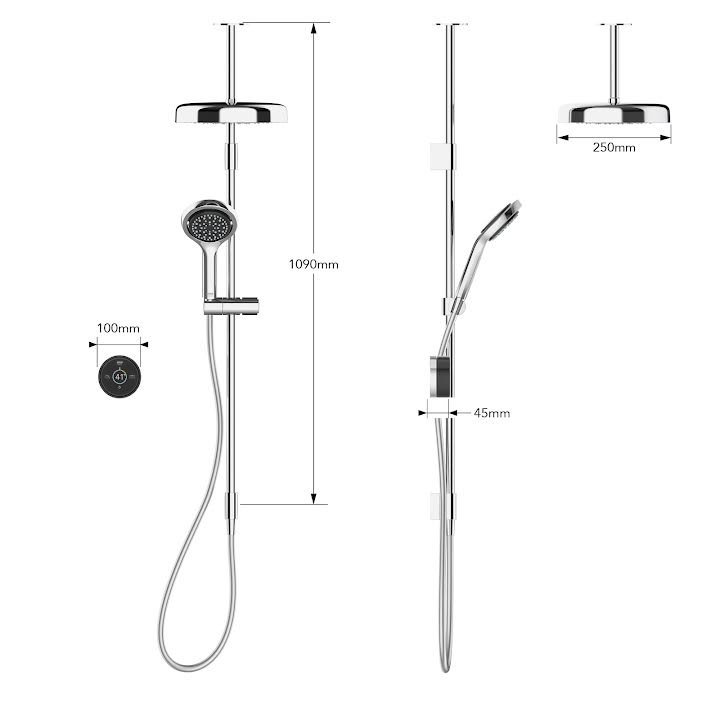 Mira Platinum Dual Ceiling Fed Wireless Digital - (HP/Combi)