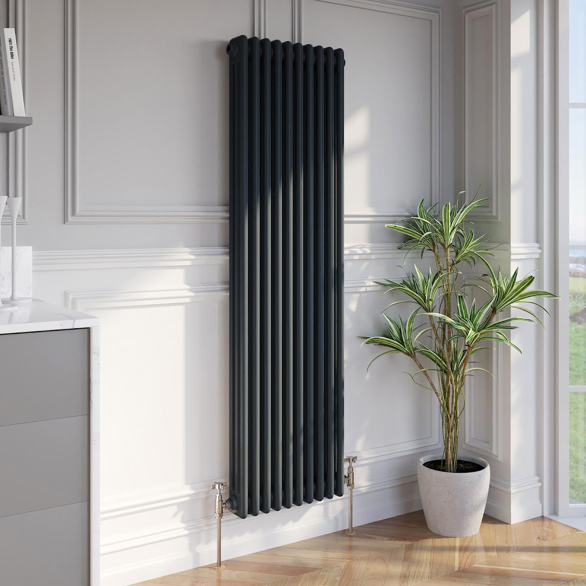 Park Lane Traditional Vert Triple Bar Column Radiator 1600x470mm