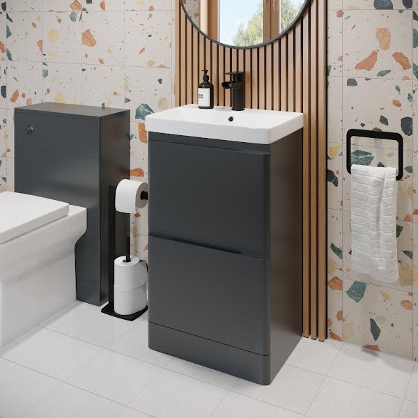 Regis Forma Anthracite Grey Vanity Unit & Basin - 500mm