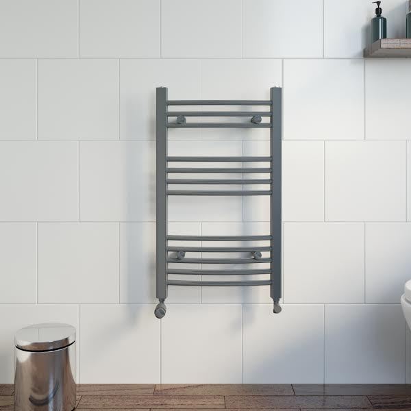 DuraTherm Curved Towel Radiator Anthracite - 750 x 450mm