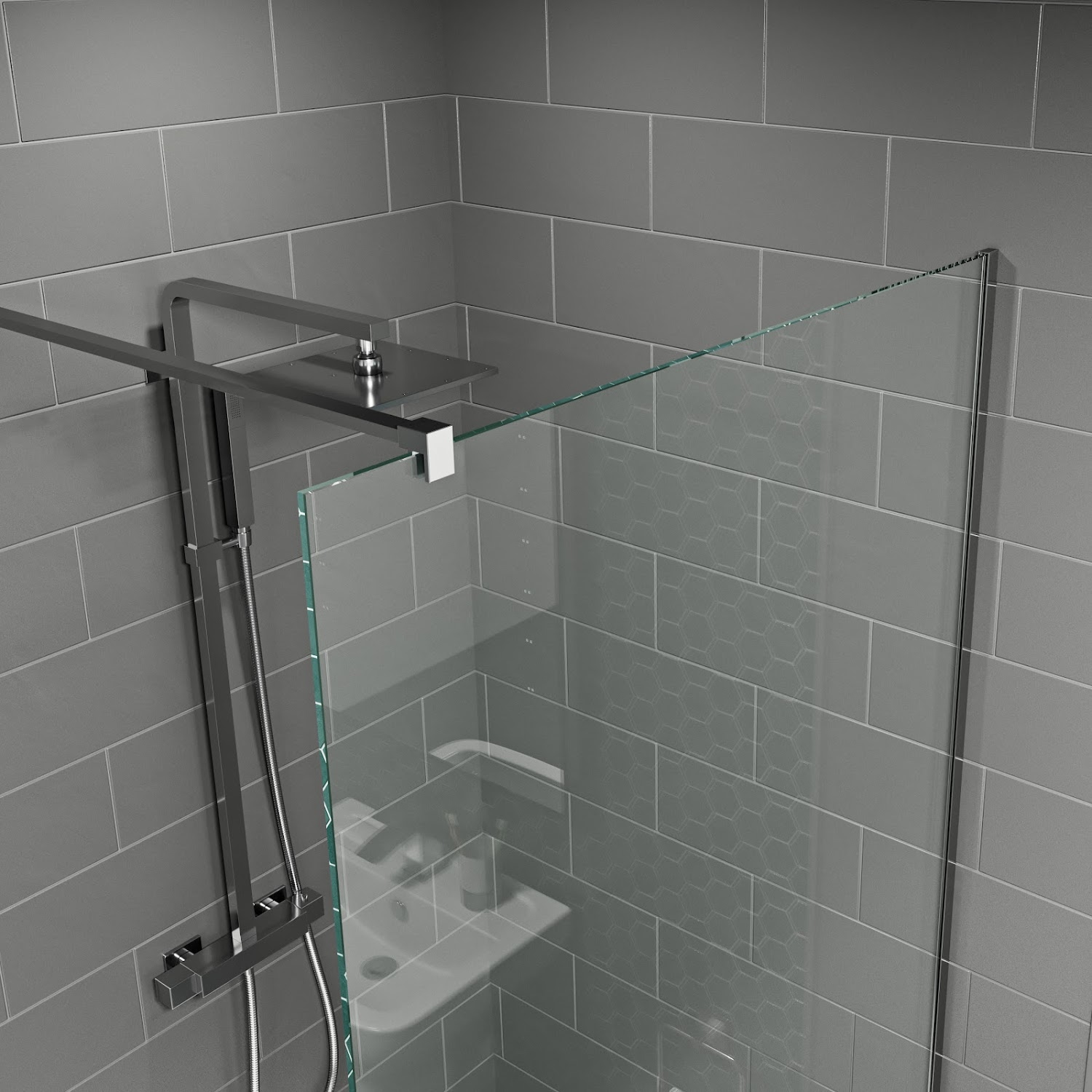 Modern 1400mm Walk In Wet Room Shower Screen Panel Easy Clean 8mm ...
