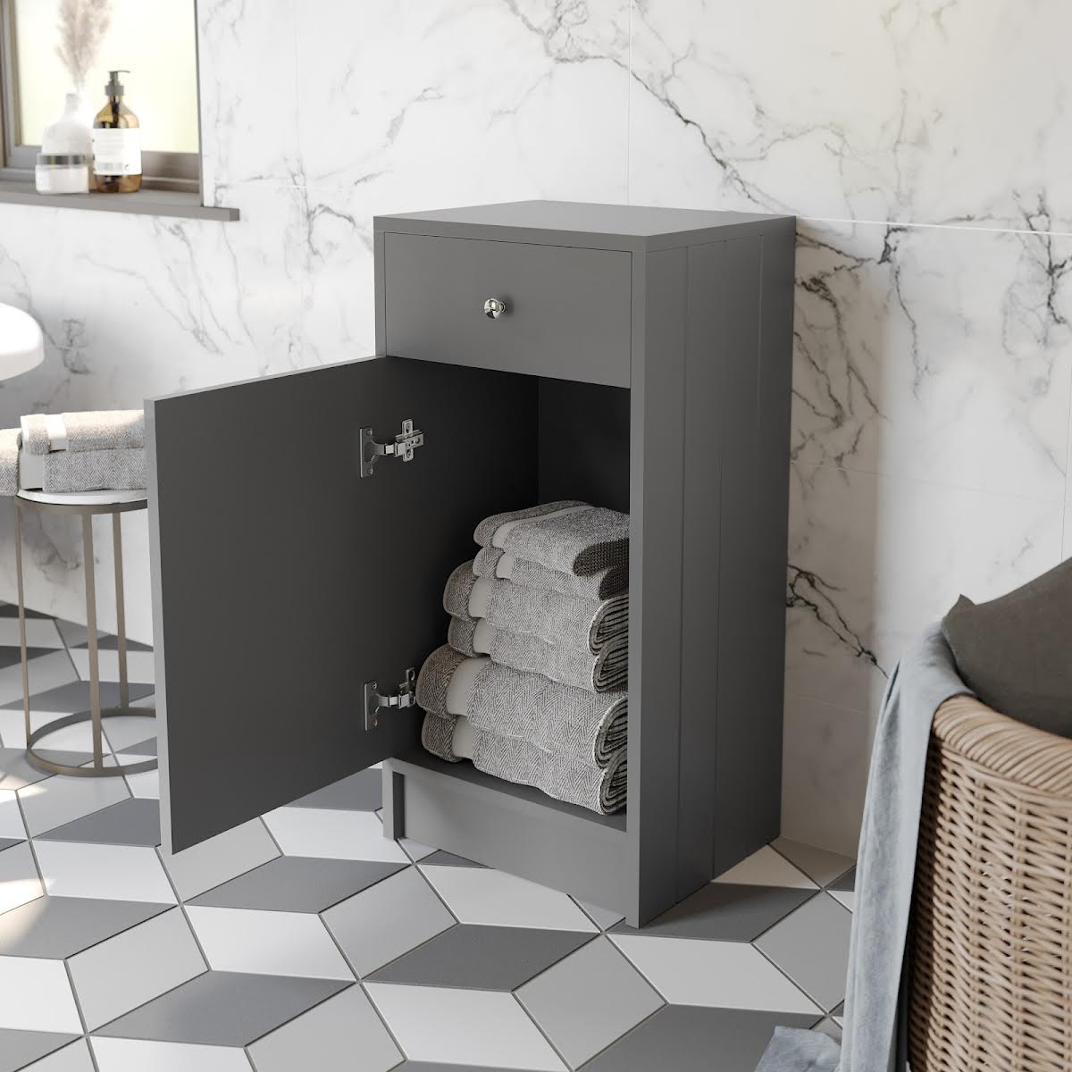 Park Lane Winchester Grey Cloakroom Storage Unit 400mm