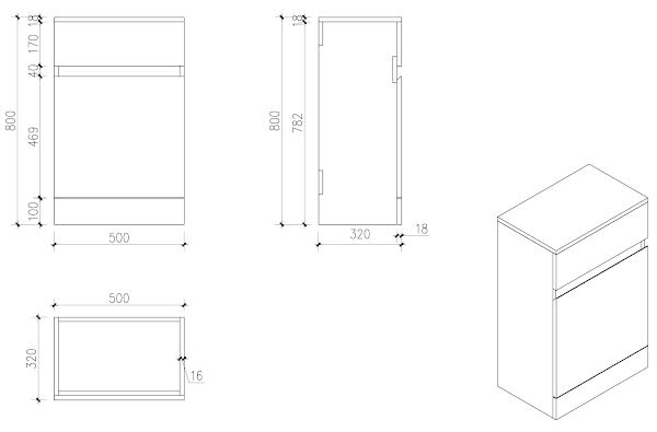 Artis Luna White Gloss Toilet & Vanity Unit with Basin - 1720mm