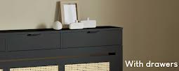Vale Designs Rattan Black Radiator Cover - Large with Drawers