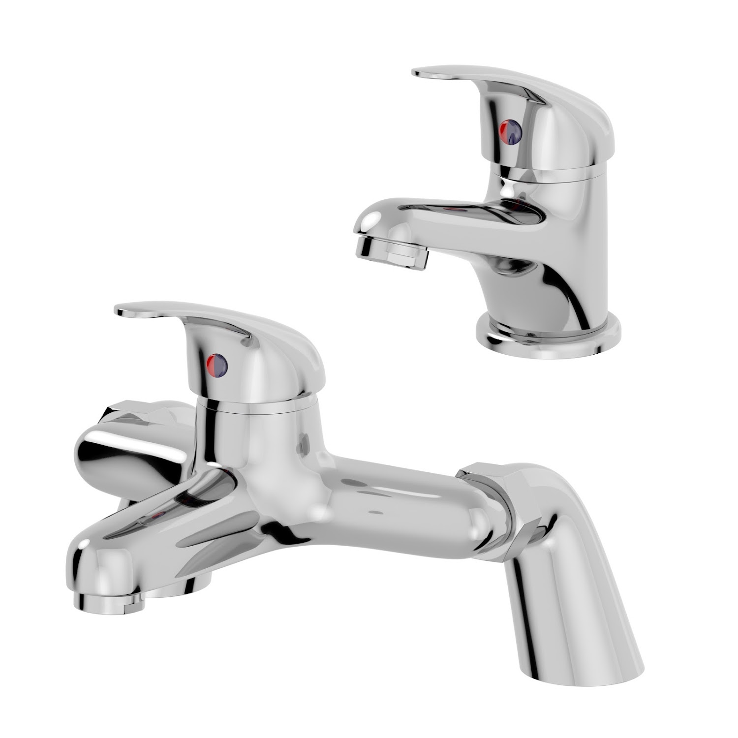 Bathroom Basin Sink Monobloc Mixer Tap Bath Filler Mixer Tap Chrome ...
