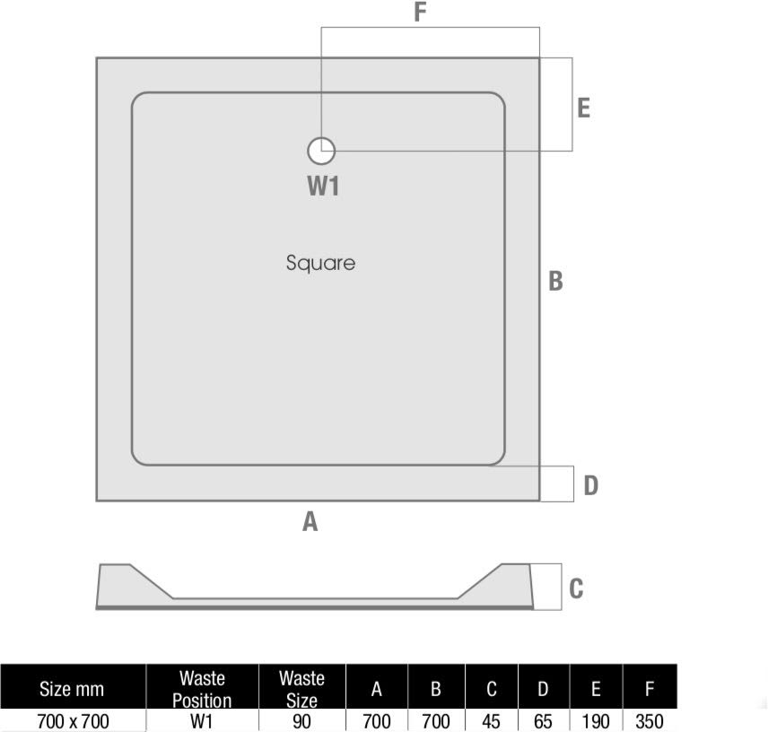 Luxura Pivot Shower Enclosure 700 x 700mm with Raised Non Slip Tray ...