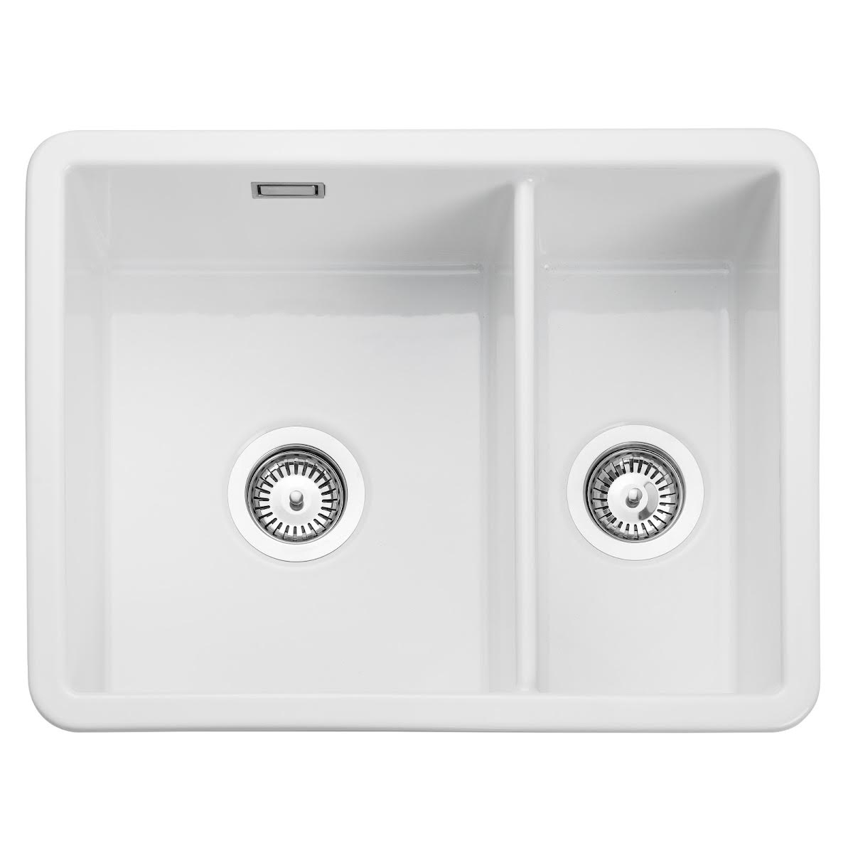 Rangemaster Rustique White Ceramic 1.5 Bowl Kitchen Sink with Was
