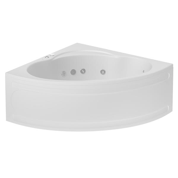 Vitura Corner Whirlpool Bath with 14 Jets & 12 Airspa Jets - 1350 x 1350mm