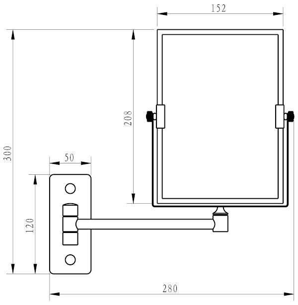 Vale Designs Wall Mounted Rectangular Shaving Mirror - Black