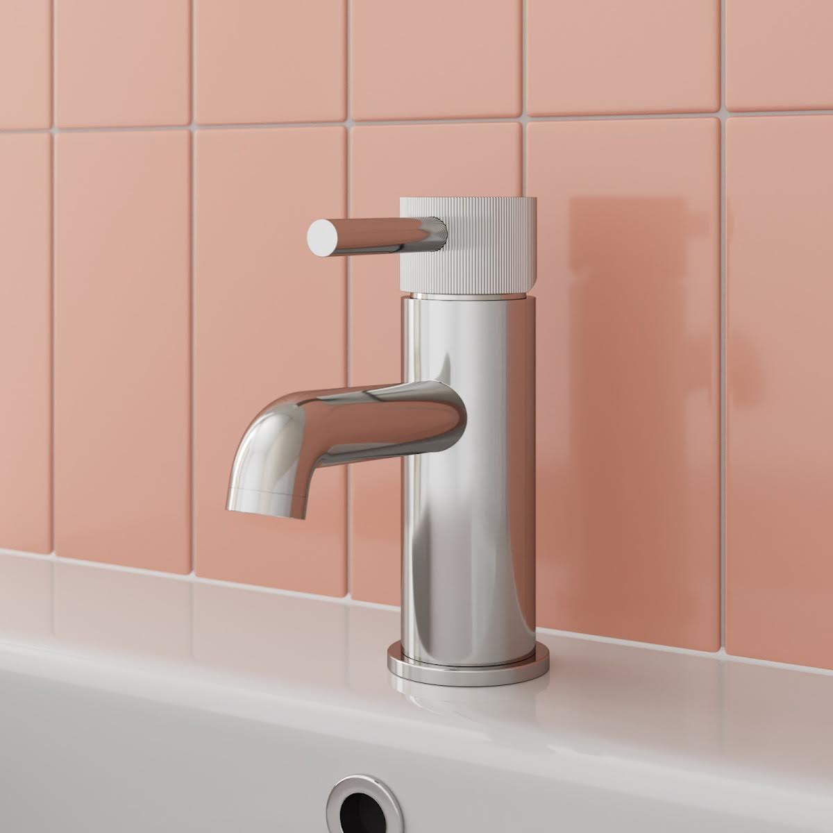 Merano Fluted Basin Mixer Tap - Chrome