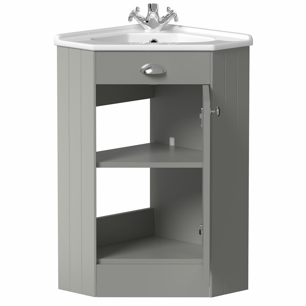 Park Lane Oxford Grey Traditional Single Door Corner Vanity Unit - 580mm