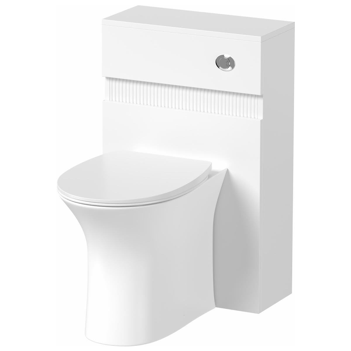 Artis Fluted White Back to Wall Unit & Affine Rennes Toilet