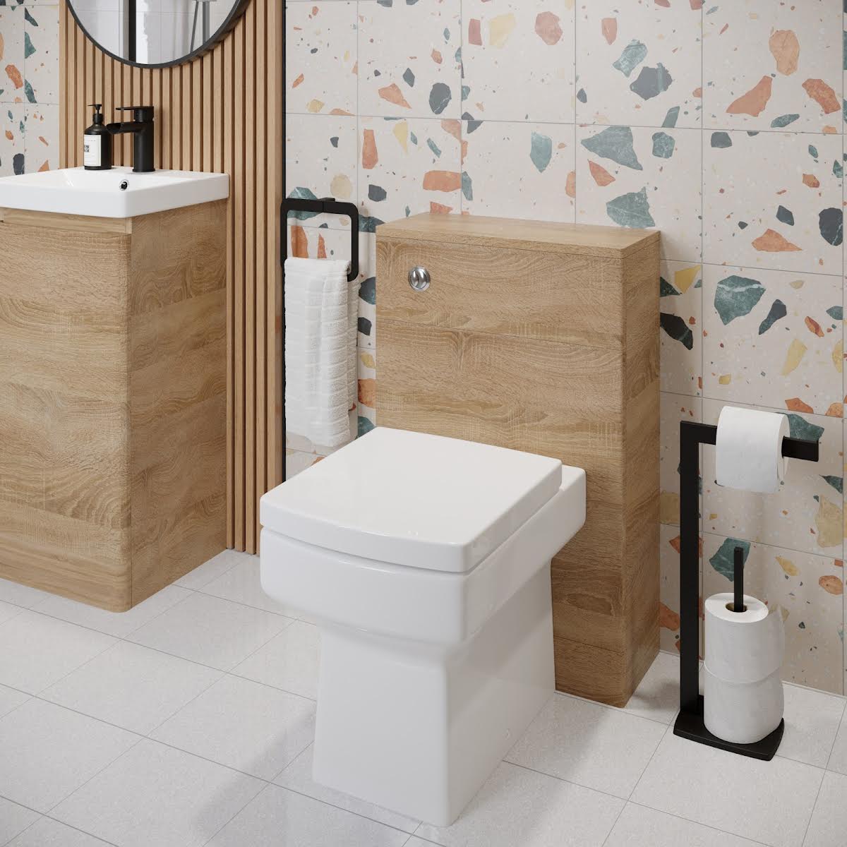 Regis Forma Wood Back to Wall Toilet Unit Only - 500mm