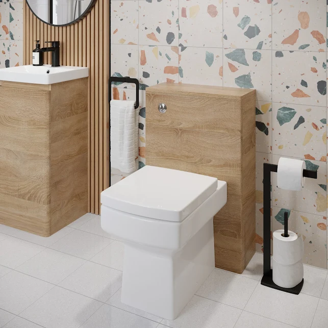 Regis Forma Wood Back to Wall Toilet Unit & Royan Toilet - 500mm