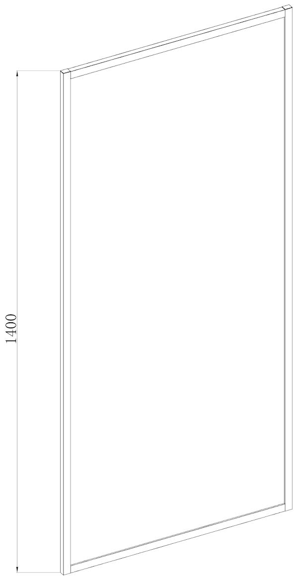 Luxura Square Fixed Bath Shower Screen 800mm - Matt Black 6mm