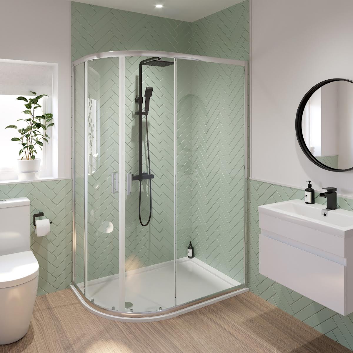 Offset Quadrant Shower Enclosures - Plumbworld