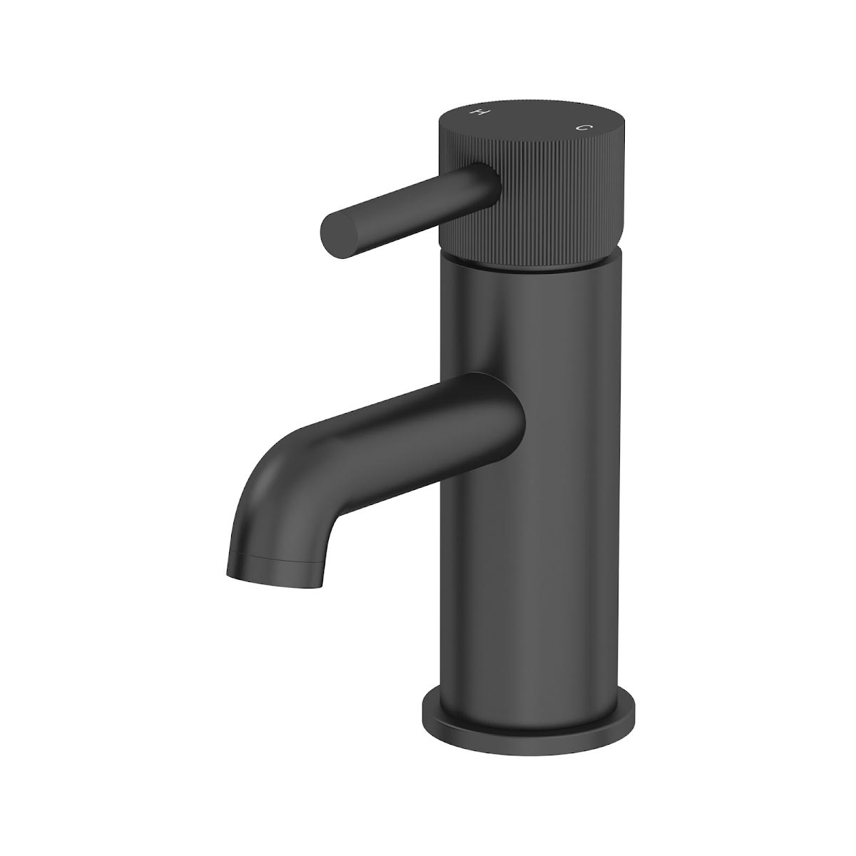 Merano Fluted Basin Mixer Tap - Matt Black