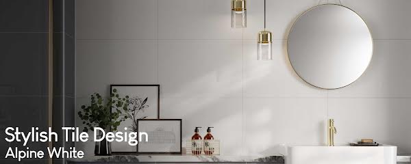 Multipanel Alpine White Tile Effect Wall Panel Hydrolock 2400 x 598mm