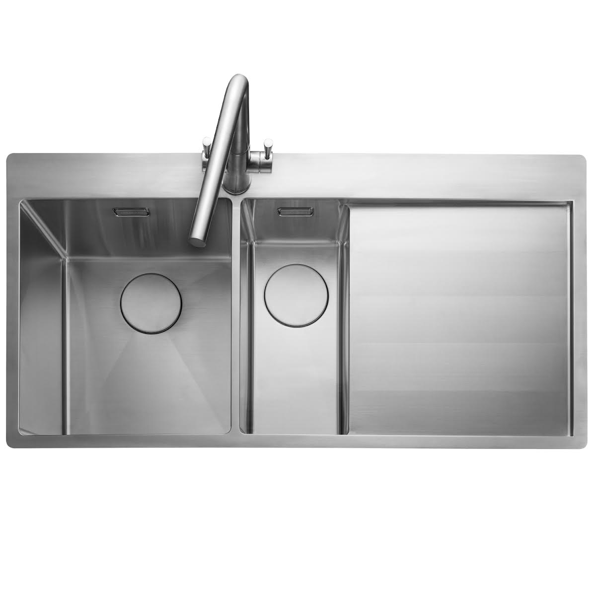 Rangemaster Cosmo 1.5 Bowl Stainless Steel Kitchen Sink with Waste ...