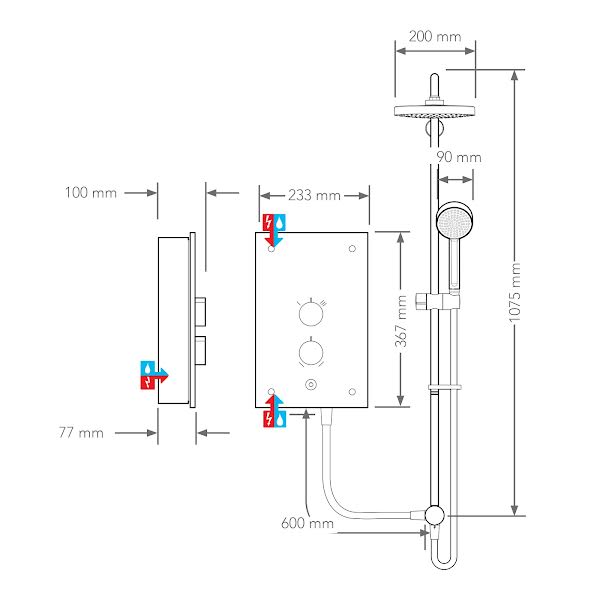 Mira Azora Dual Glass Electric Shower With Handset & Drencher