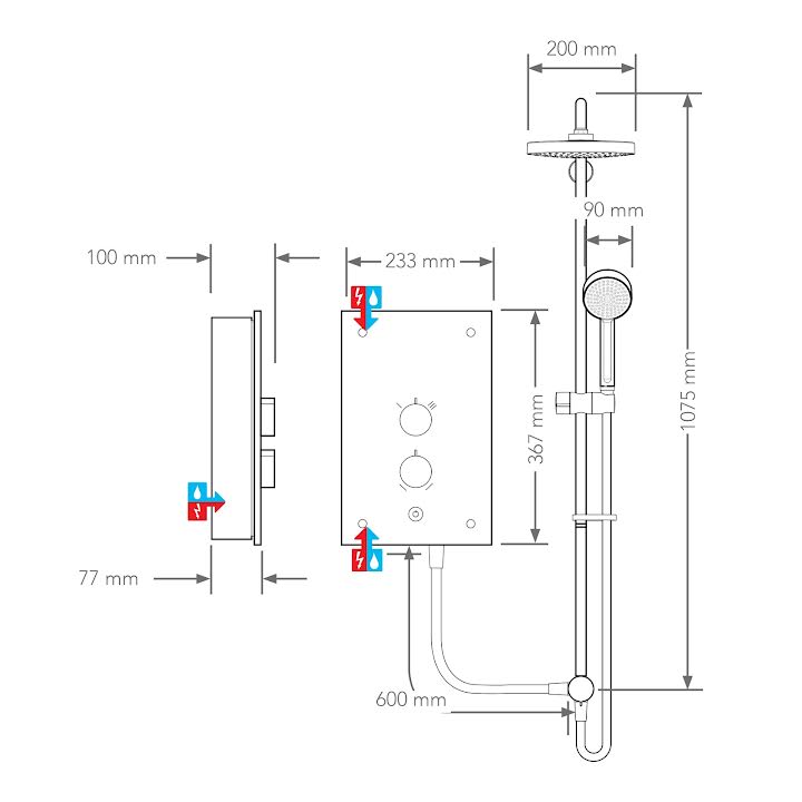 Mira Azora Dual Glass Electric Shower With Handset & Drencher