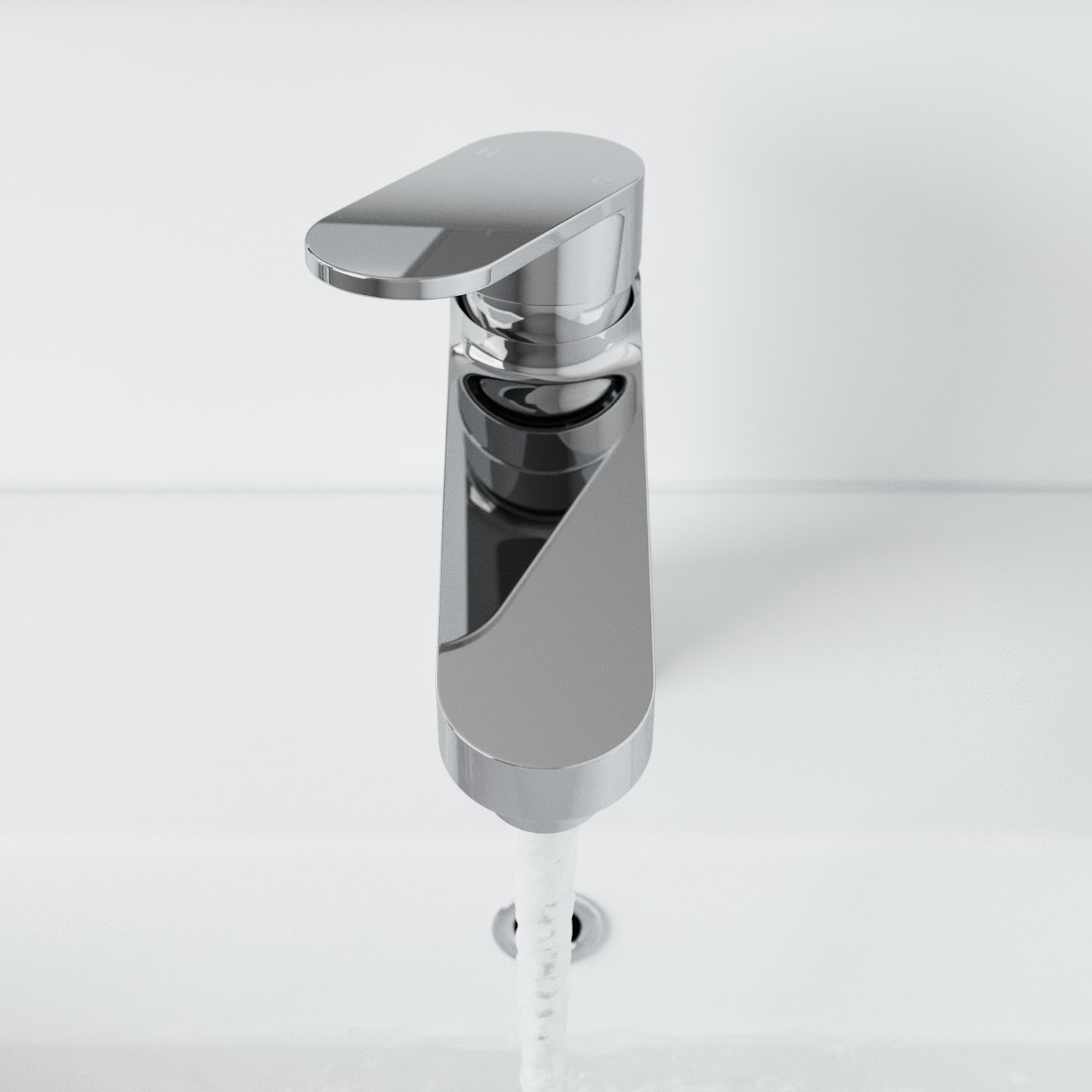 Bathroom Modern Mono Basin Sink Mixer Tap Single Lever Chrome Round