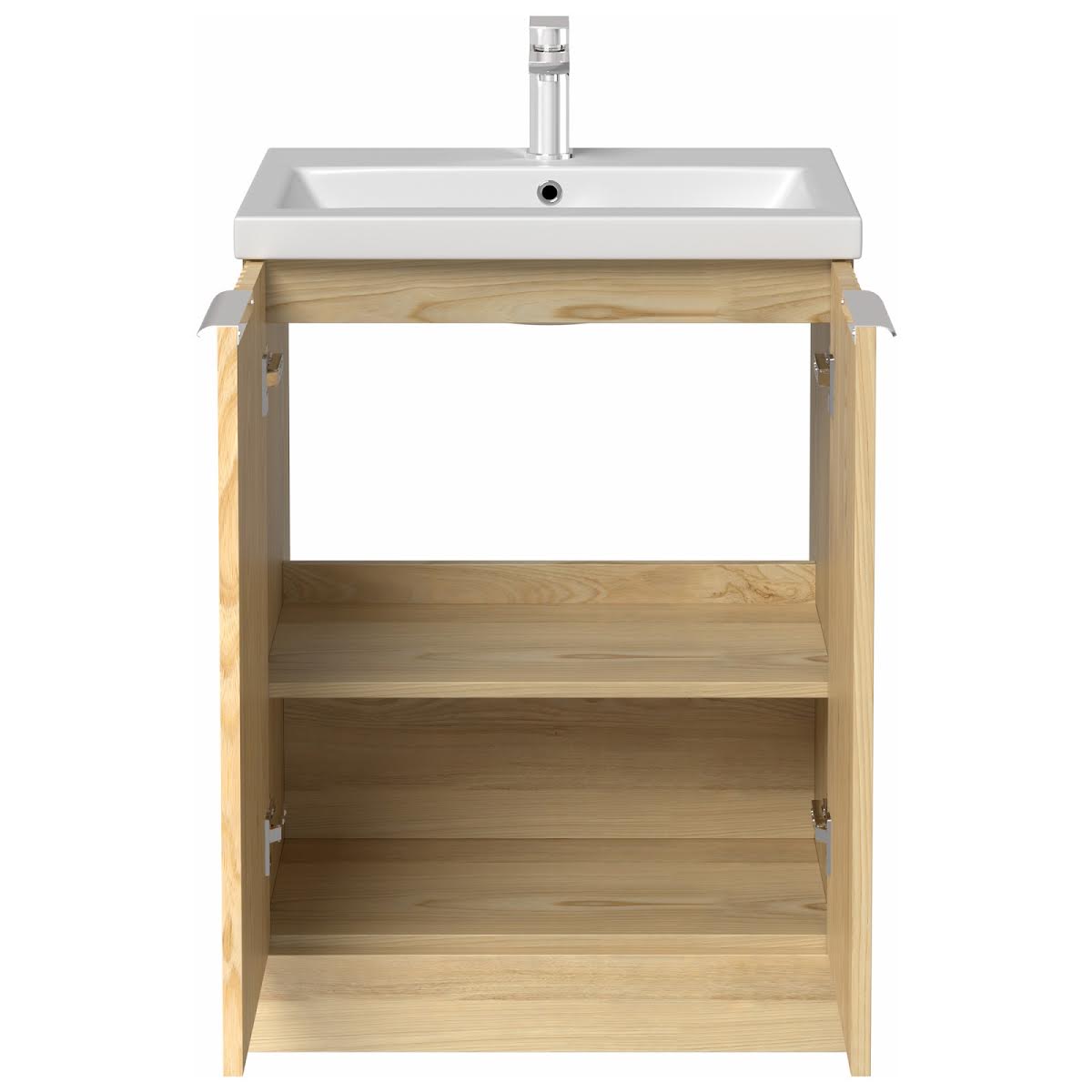 Artis Fluted Freestanding Wood Vanity Unit - 600mm