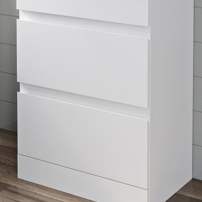 Artis Centro White Gloss Free Standing Drawer Vanity Unit 600mm
