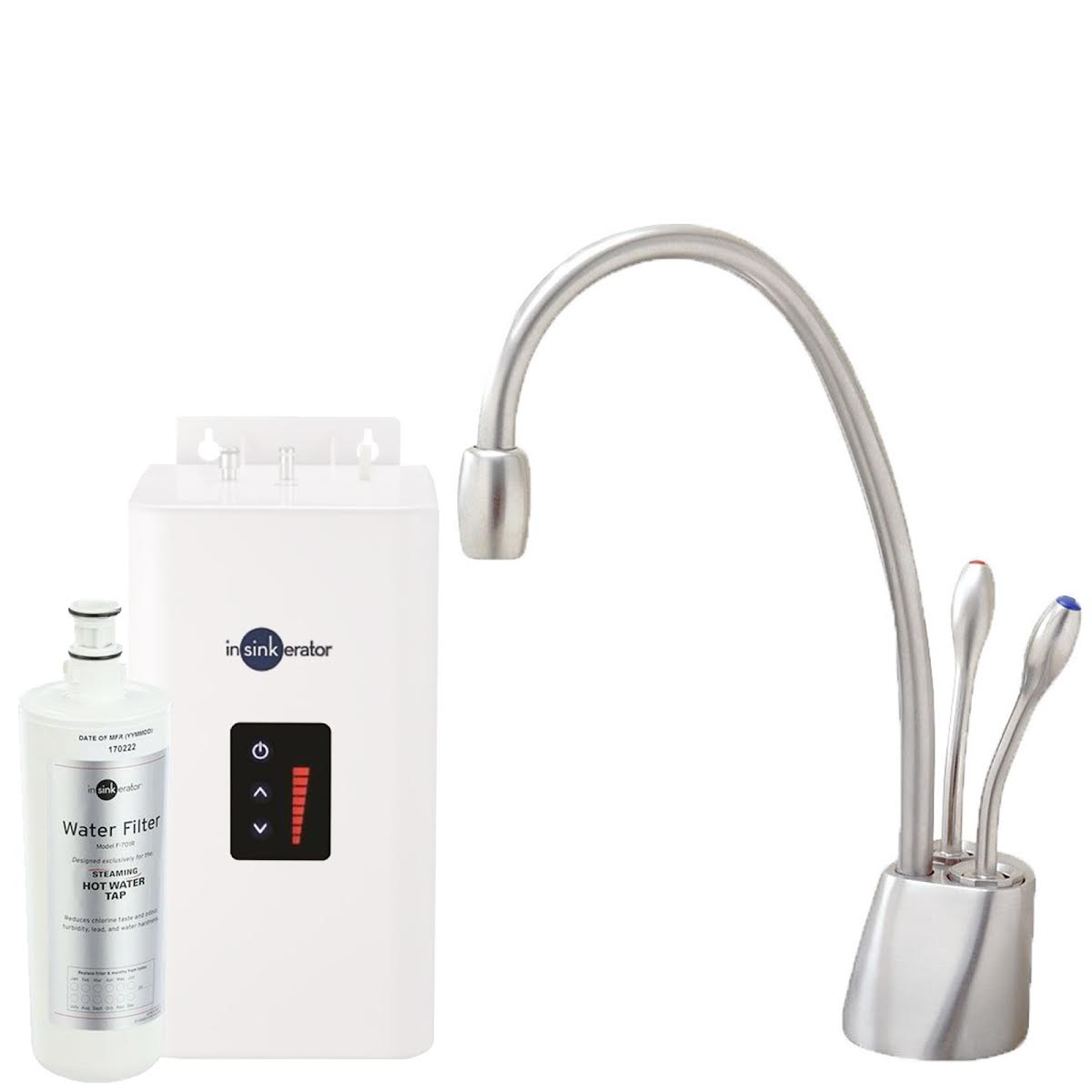 InSinkErator HC1100 Boiling Water Tap with NeoTank Curved Brushed