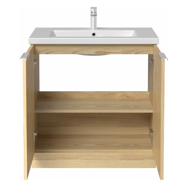 Artis Fluted Freestanding Wood Vanity Unit - 800mm