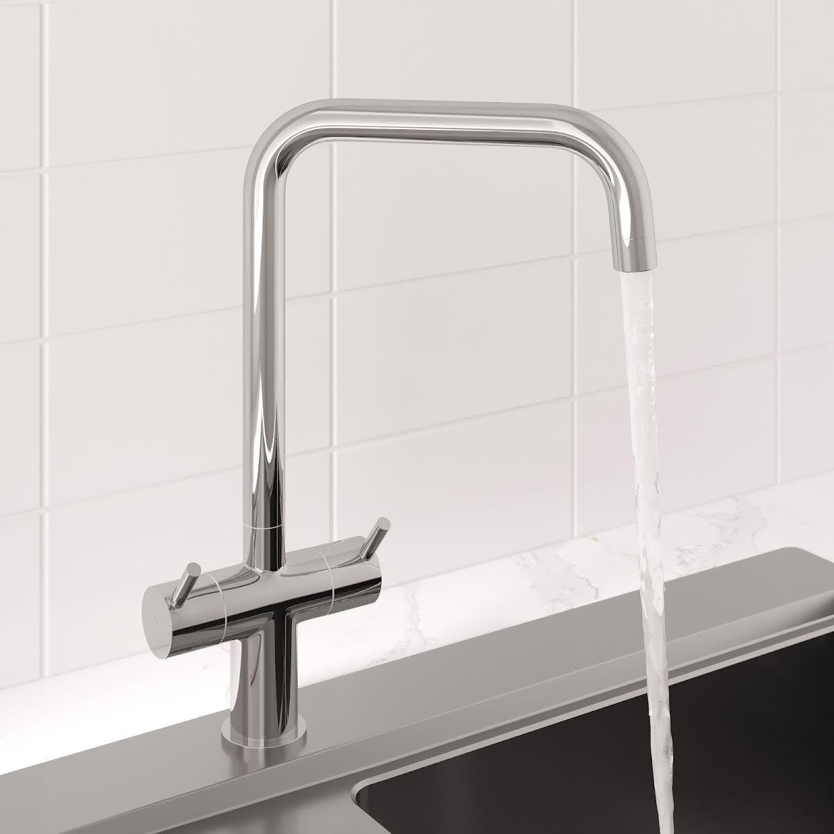Sauber Lugano Kitchen Mixer Tap Chrome