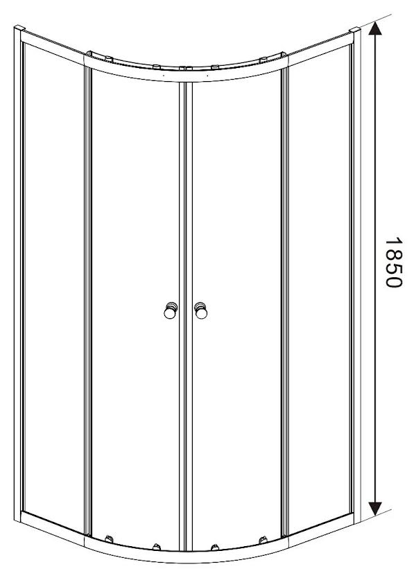 Hydrolux Quadrant Shower Enclosure 900mm with Raised Tray